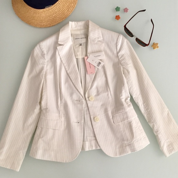 Banana Republic | Jackets & Coats | Banana Republic Pinstripe White Blazer Nwt | Poshmark